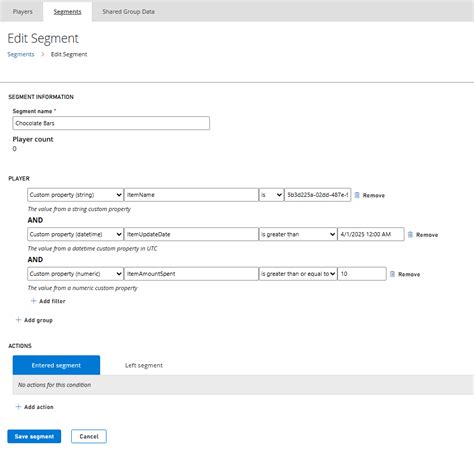 Advanced Segmentation With Player Custom Properties Playfab Microsoft Learn