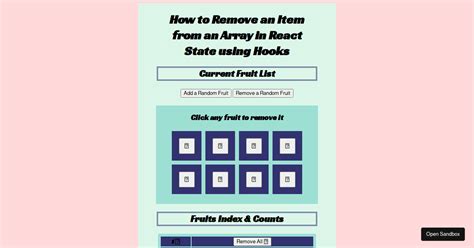 Remove Item React Hooks Github Main Codesandbox