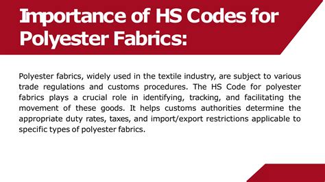 Understanding The Hs Code For Polyester Fabrics A Comprehensive Guide