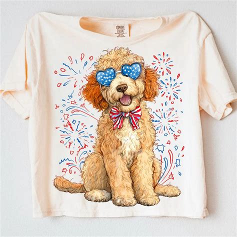 Patriotic Goldendoodle Png 4th Of July Dog Clipart Digital Download
