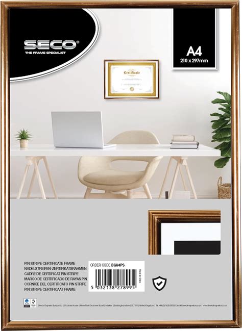 Seco A4 Pin Stripe Frame Certificate Photo And Picture Display With