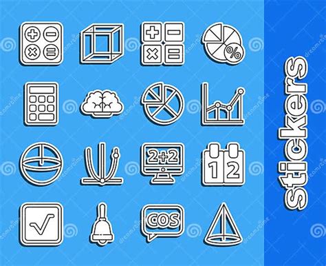 Set Line Graph Schedule Chart Diagram Mathematics Function Cosine Sigma Symbol Feather And