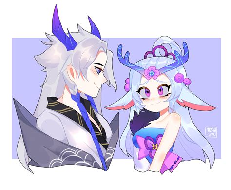 Lillia Yone Spirit Blossom Lillia And Spirit Blossom Yone League Of Legends Drawn By Mizah