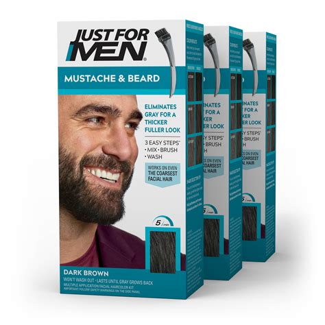 Just For Men Mustache And Beard Coloring For Gray Hair M 45 Dark Brown