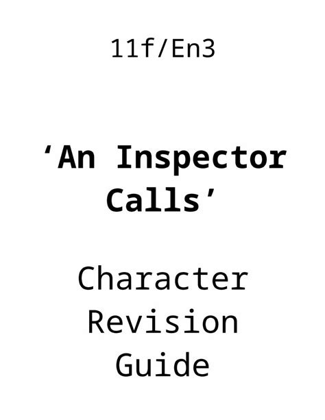 Docx Inspector Calls Revision Guide Dokumen Tips