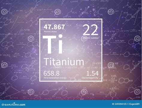 Titanium Chemical Element With First Ionization Energy Atomic Mass And