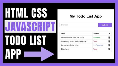 Todo List App Using Html Css And Javascript Youtube