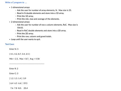 Solved 1 Dimensional Arrays Ask The User For Number Of