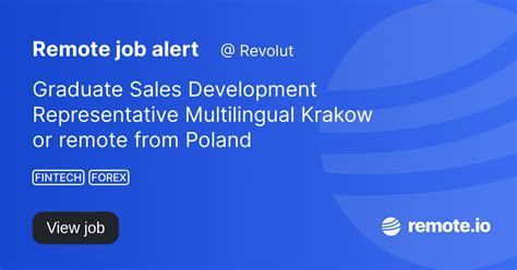 Graduate Sales Development Representative Multilingual Krakow Or Remote From Poland