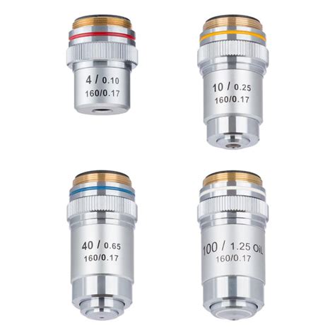 Amscope 4x 100x Four Achromatic Objective Lens Set Amscope Eu