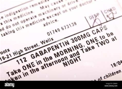 Gabapentin Tablet Medicine Medication Prescription Instructions Stock