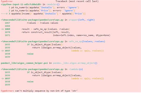 Python Error Message When Multiplying Two Columns Together Stack Overflow