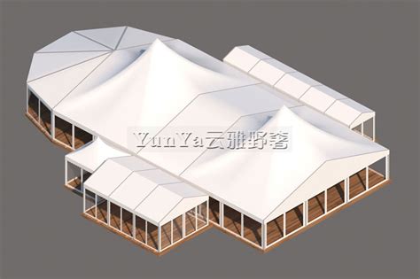 厂家定制15x32 5x3m混合尖顶多边形篷房 酒店帐篷源头厂家