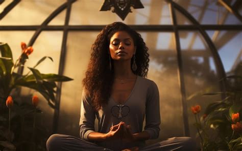 Premium Ai Image A Black Woman Doing Yoga Ai
