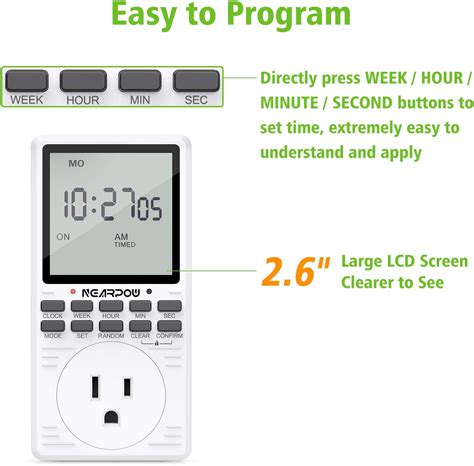 Buy Outlet Timer Nearpow Multifunctional Programmable Timer With