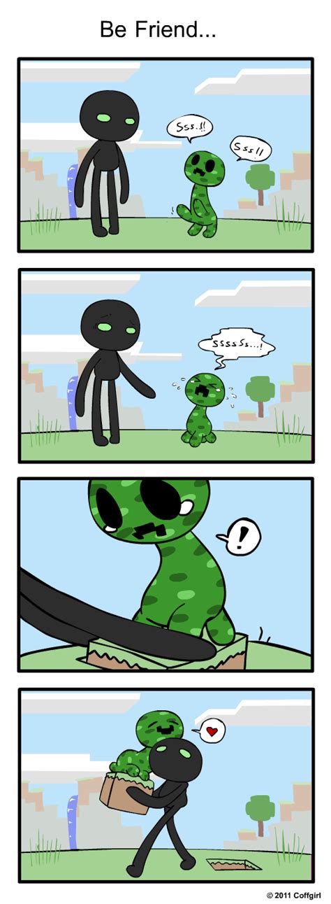 Creeper And Enderman By Coffgirl Minecraft Memes Minecraft Anime Minecraft Funny