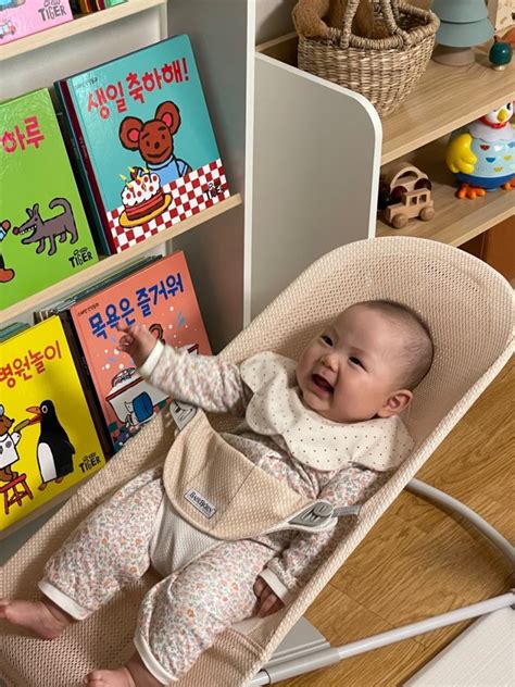 베이비뵨 바운서 메쉬 페어리핑크 신생아부터 5개월 사용후기 네이버 블로그