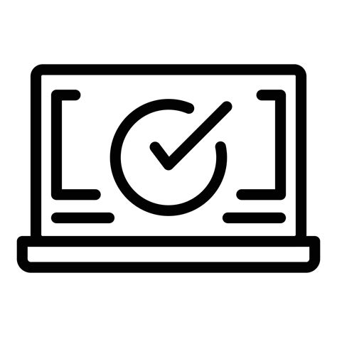 Protected Laptop Icon Outline Vector Data Secure 15115873 Vector Art