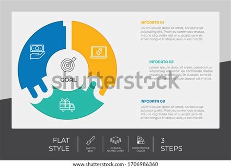 3 Step Process Infographic Circle Layout Stock Vector Royalty Free 1706986360 Shutterstock