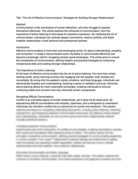 Solution The Art Of Effective Communication Strategies For Building