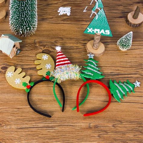 Badu Bg Обръч за коса от еленови рога Коледна детска лента за глава Шапки за деца Коледно парти