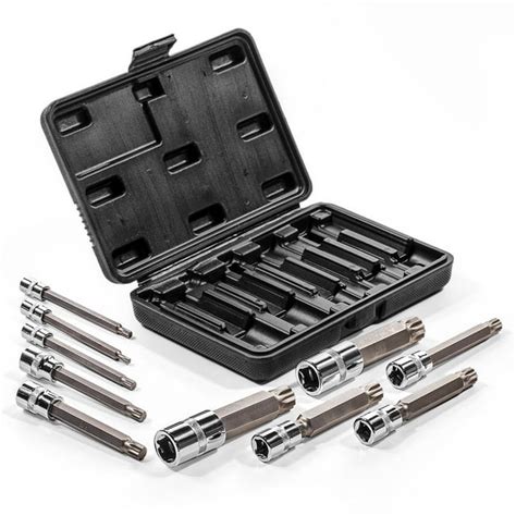 Stark Usa 10pc Extra Long Xzn Triple Square Spline Bit Socket Set Premium S2 Alloy Steel 4mm