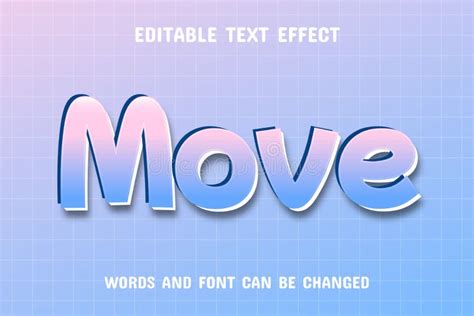 Move Text D Text Effect Stock Vector Illustration Of Digital