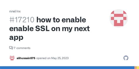 How To Enable Enable Ssl On My Next App · Issue 17210 · Nrwlnx · Github