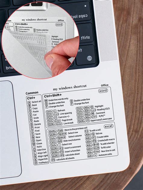 1sheet shortcut key pattern laptop protective sticker keyboard