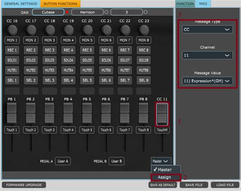 faq how do i assign the master fader to a midi function v1 m p1 m