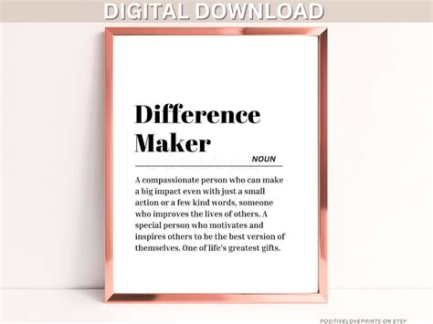 Difference Maker Print Printable Teacher Definition Or Anyone Etsy