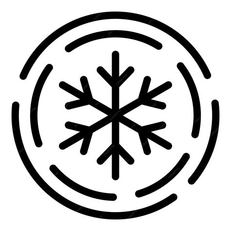 Premium Vector Snowflake In A Circle Icon Outline Snowflake In A