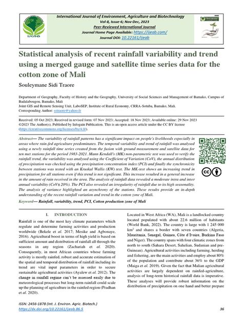 Statistical Analysis Of Recent Rainfall Variability And Trend Using A Merged Gauge And Satellite