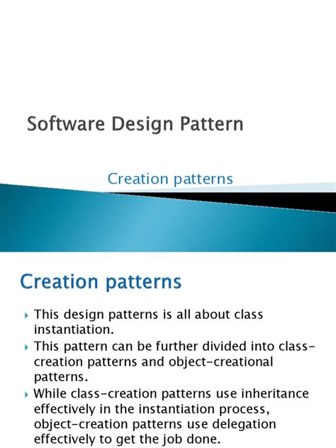 Creational Patterns Part 1 Pdf Class Computer Programming