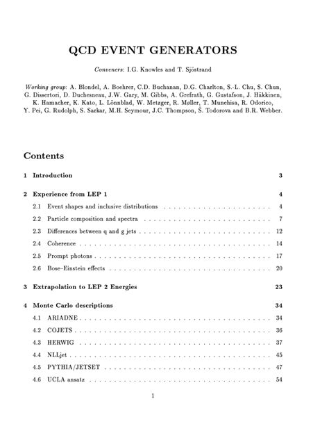 Pdf Qcd Event Generators