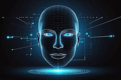 3d Face Recognition Illustration With Check Mark Concept Of Facial Recognition Face Id System