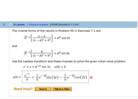 Solved The Inverse Forms Of The Results In Problem 50 In Chegg Com
