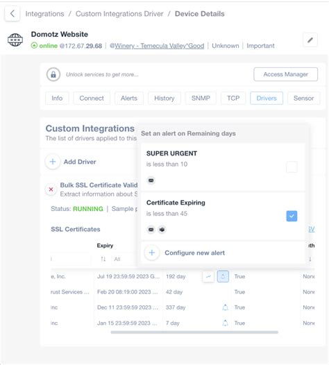 Alerts On SNMP Sensors OS Monitoring And Custom Drivers