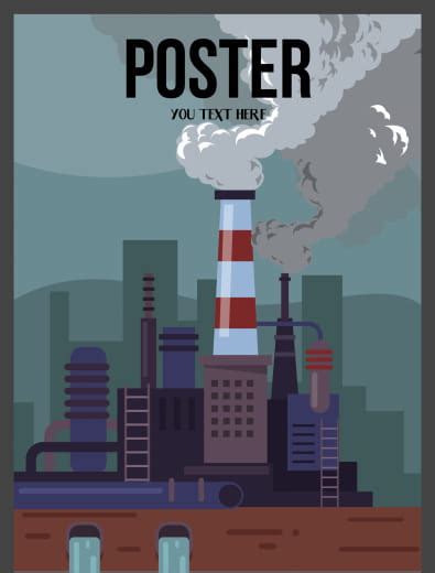 환경 보호 배너 오염 공장 스케치 Ai Eps Uidownload
