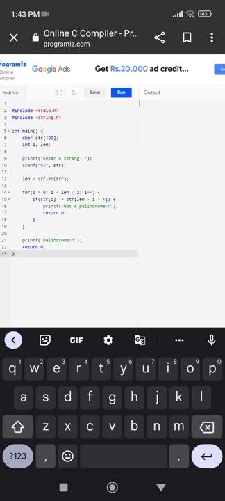shravani battul on linkedin task internship programming palindromedetector technohacks…