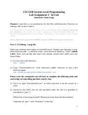 Lab3 Part1 Docx CSC3320 System Level Programming Lab Assignment 3 In Lab Instructor Yuan