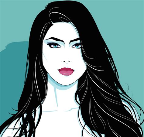 Patrick Nagel Style Art Glamour Girl Art Sexy Model Art Sexy Style