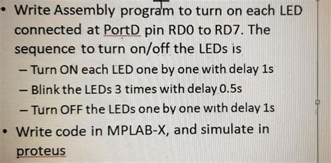 Write Assembly Program To Turn On Each Led Connected