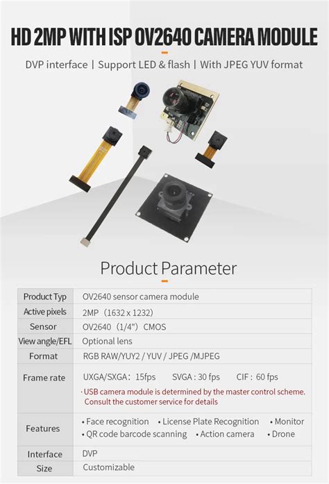 Custom Mini Fixed Focus Ov2640 Sensor Cmos Infrared Cutting Infrared
