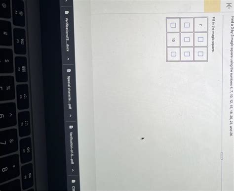 Solved Find A 3 By 3 Magic Square Using The Numbers