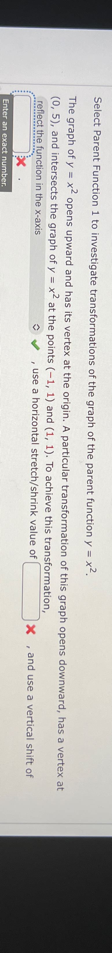 Solved Select Parent Function To Investigate Chegg Com