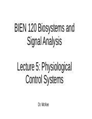 Lecture Physiological Control Systems Pdf BIEN Biosystems And Signal Analysis Lecture