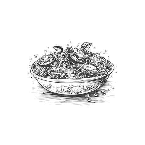 스케치 손으로 그린 단일 라인 아트 식품은 로고 포스터 및 배경에 사용됩니다 프리미엄 벡터