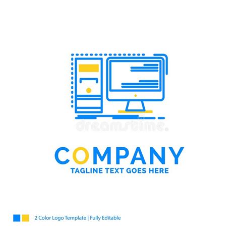 Computer Desktop Hardware Workstation System Blue Yellow Bus Stock