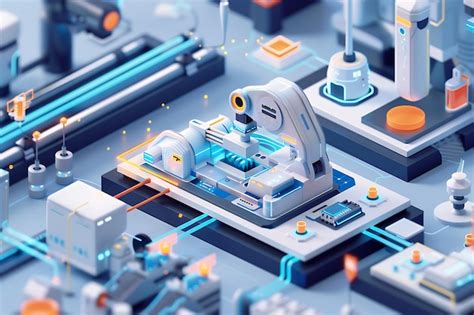 Futuristic Factory Automation Robotic Arm In An Automated Production Line Premium Ai Generated